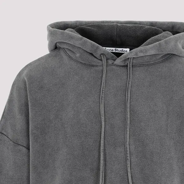 Acne Studios Logo Patch Drawstring Hoodie - Gray