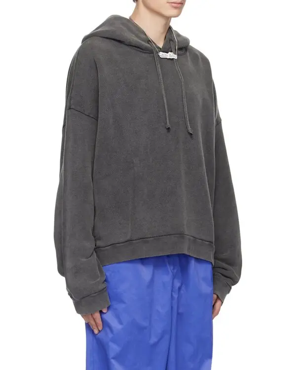 Acne Studios Logo Patch Drawstring Hoodie - Gray