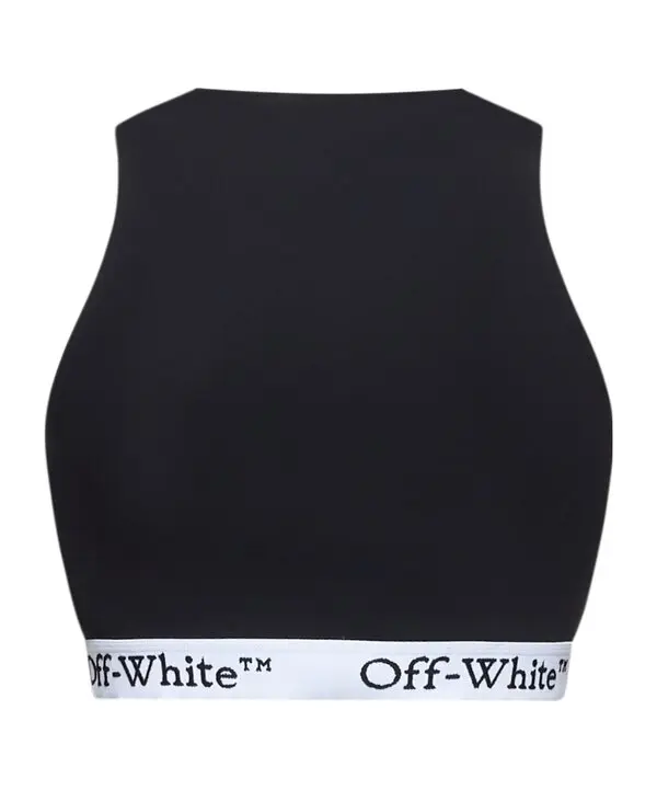 Off-White Zip-up Crewneck Sleeveless Top