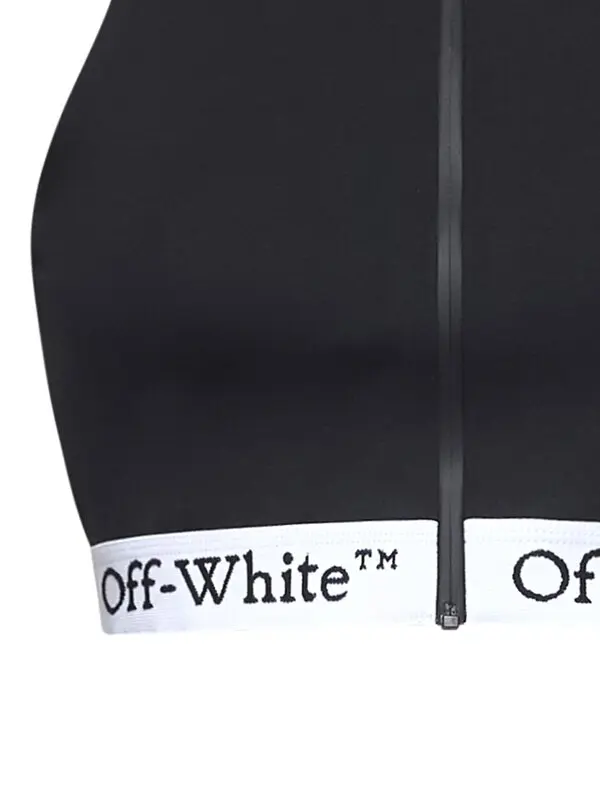 Off-White Zip-up Crewneck Sleeveless Top
