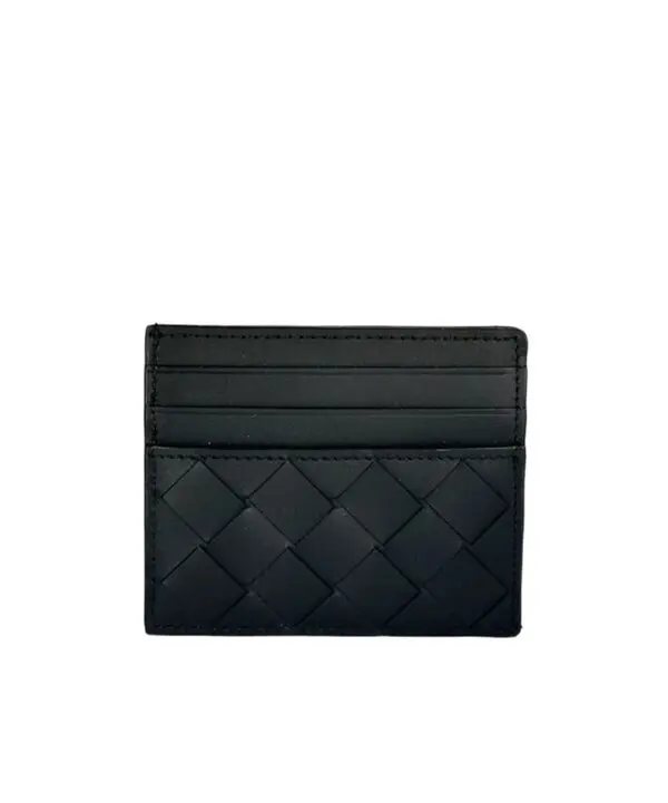 Bottega Veneta Woven Logo Card Bag - Black