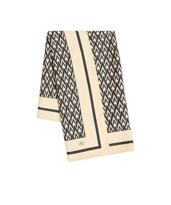 Valentino Garavani All-over Printed Scarf - Beige/black