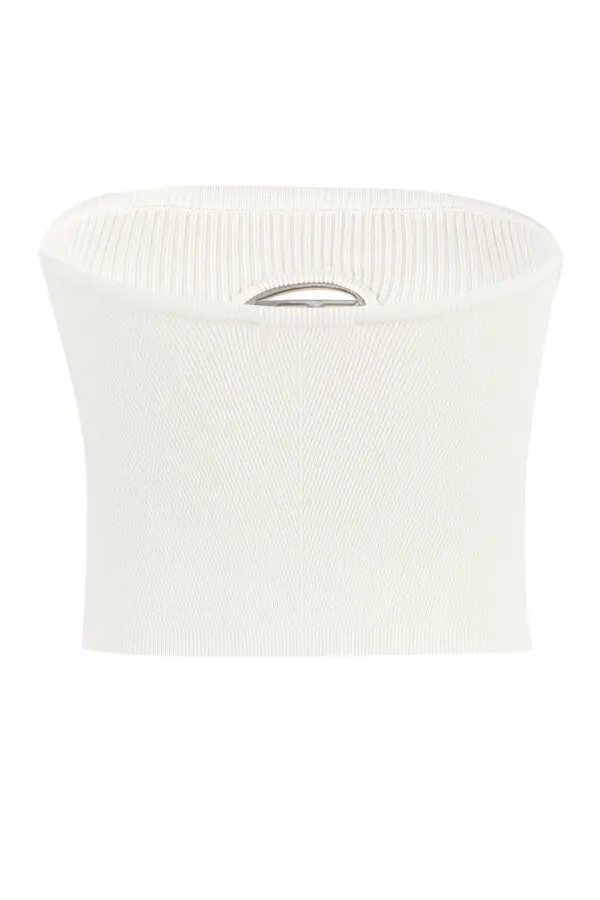 DIESEL® Logo Plaque Tube Top - White