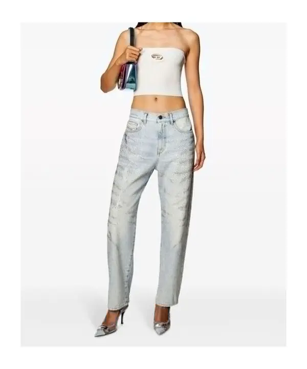 DIESEL® Logo Plaque Tube Top - White