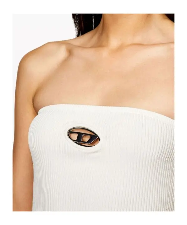 DIESEL® Logo Plaque Tube Top - White