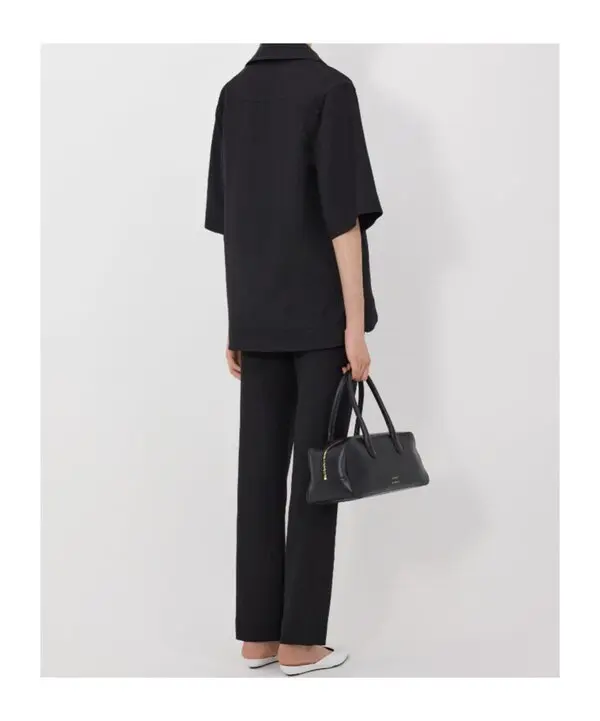 Loulou De Saison Ermo Open-neck Top - Black