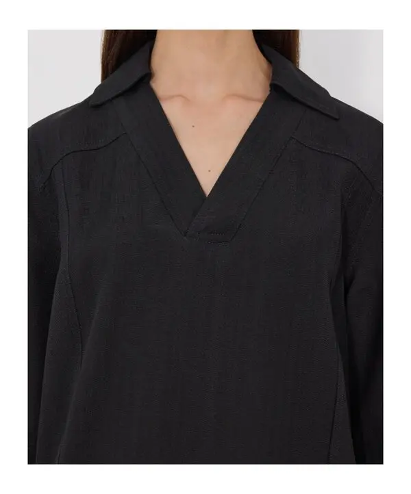 Loulou De Saison Ermo Open-neck Top - Black
