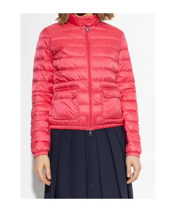 Moncler Lans Down Jacket With Horizontal Stitching And Flip Pockets - Pink