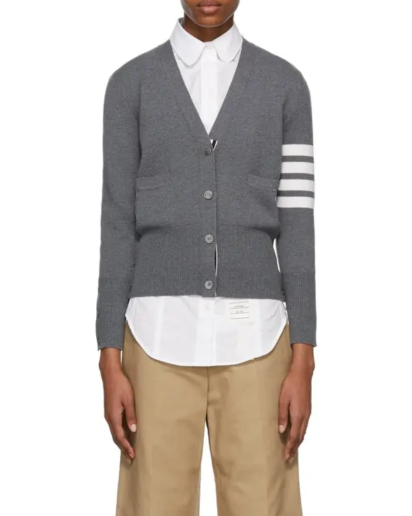 Thom Browne 4-bar V-neck Cardigan