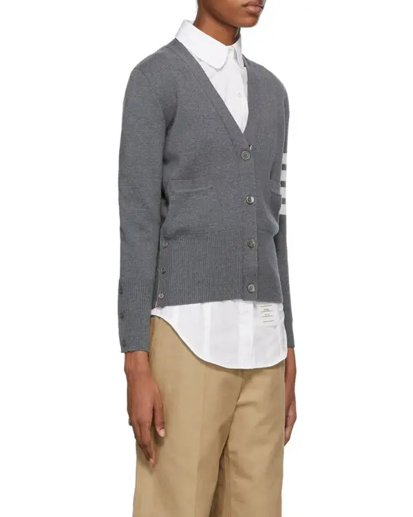 Thom Browne 4-bar V-neck Cardigan