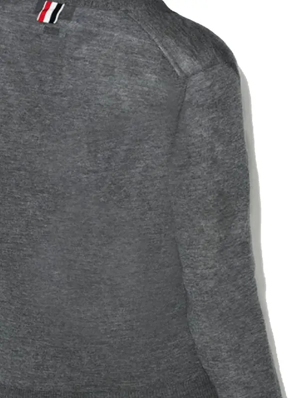 Thom Browne 4-bar V-neck Cardigan - Medium Grey