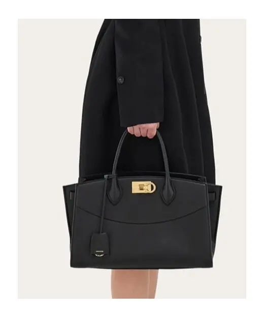 FERRAGAMO Soft Studio Tote Bag - Black