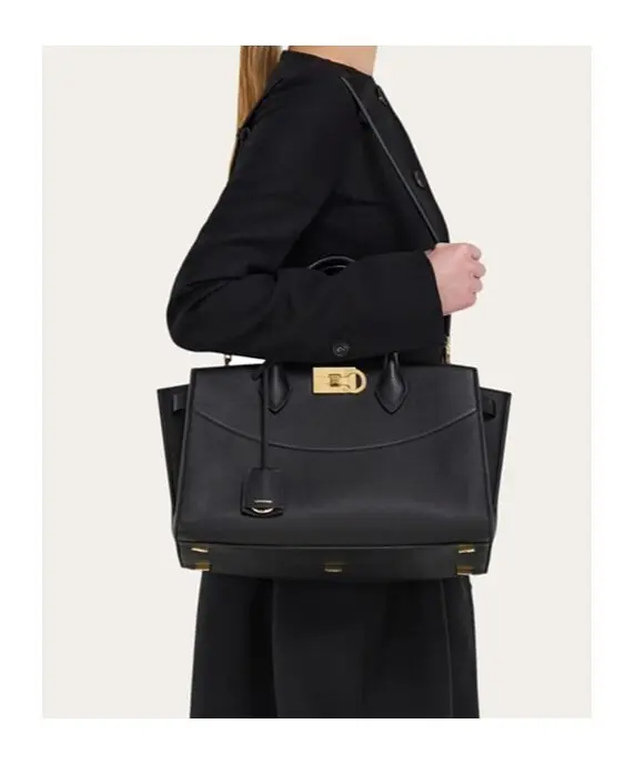 FERRAGAMO Soft Studio Tote Bag - Black