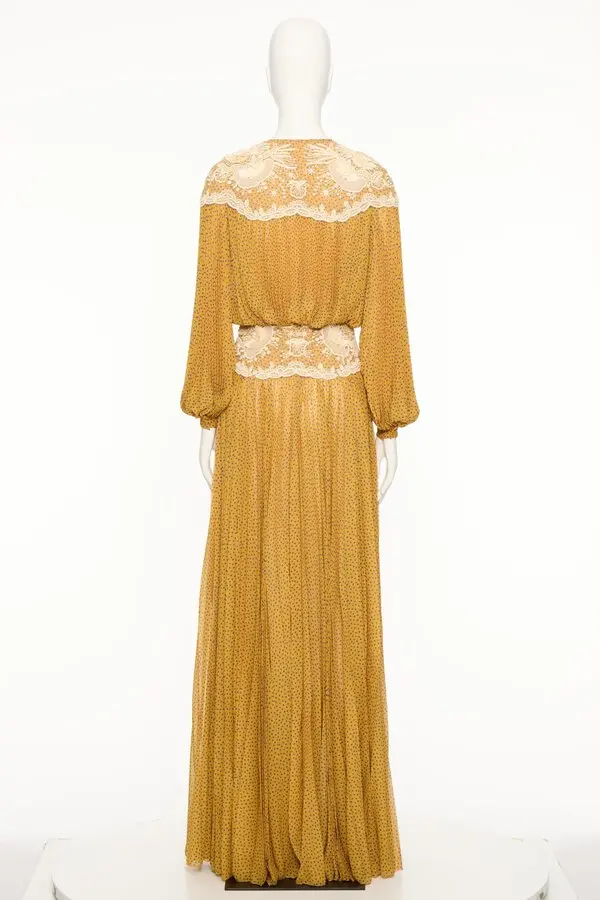 Valentino Garavani Long Sleeve Lace-up Dress