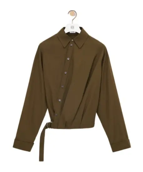 Loewe Draped Shirt - Khaki Green