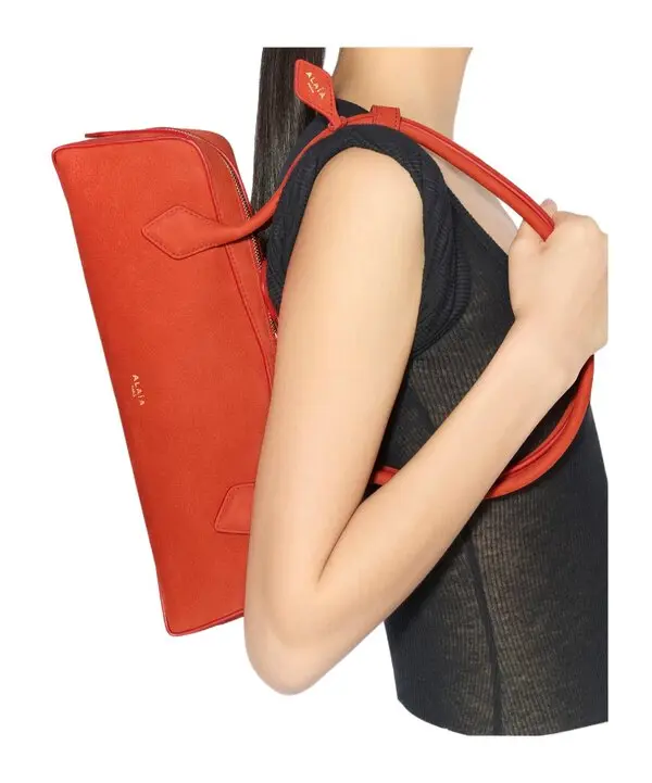 Alaïa Le Teckel Medium Bag In Nubuck - Red