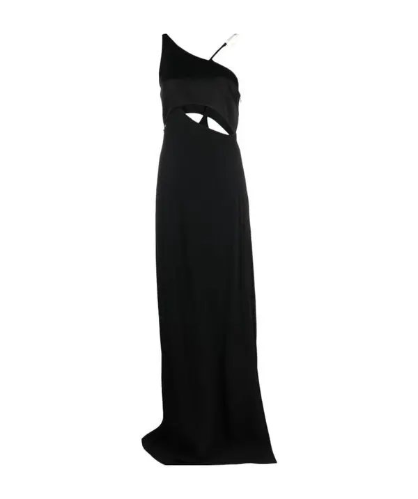 Givenchy One-shoulder Cut-out Gown - Black