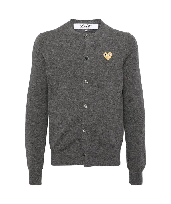 Play Comme Des Garcon Logo Patch Knitted Cardigan