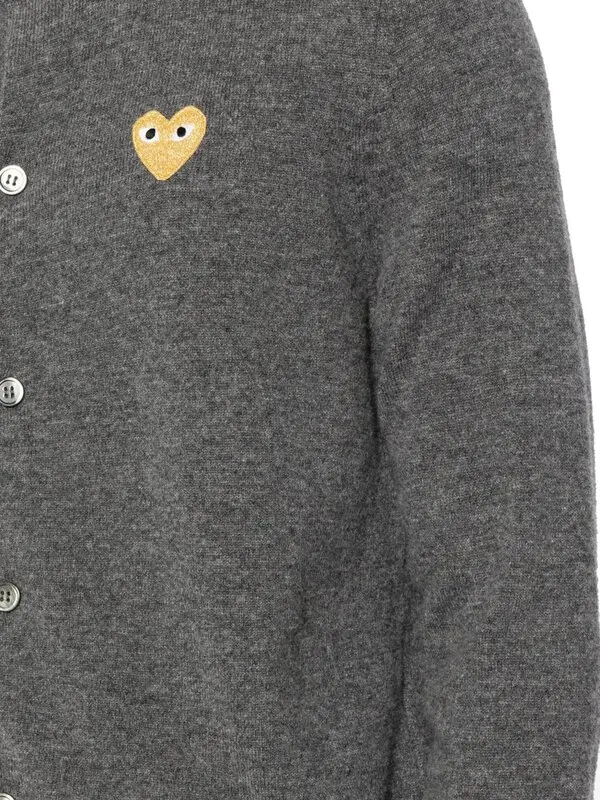Play Comme Des Garcon Logo Patch Knitted Cardigan