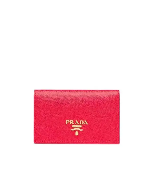 Prada Saffiano Leather Card Holder - Red