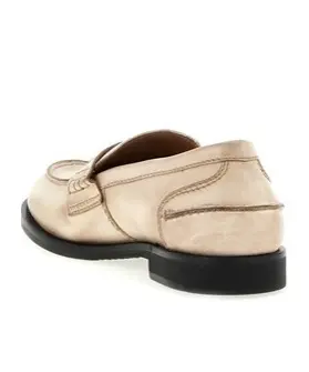 Miu Miu Slip-on Penny Loafers With Embossed Logo - Nude