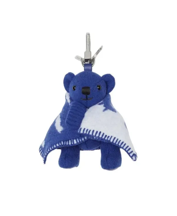 Burberry Teddy Bear Charm Keychain - Blue