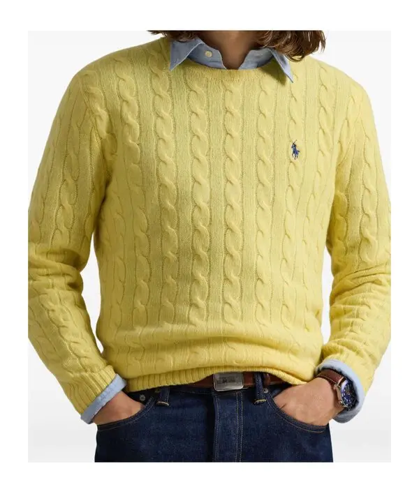 Polo Ralph Lauren Pony Embroidered Cable-knit Jumper - Yellow