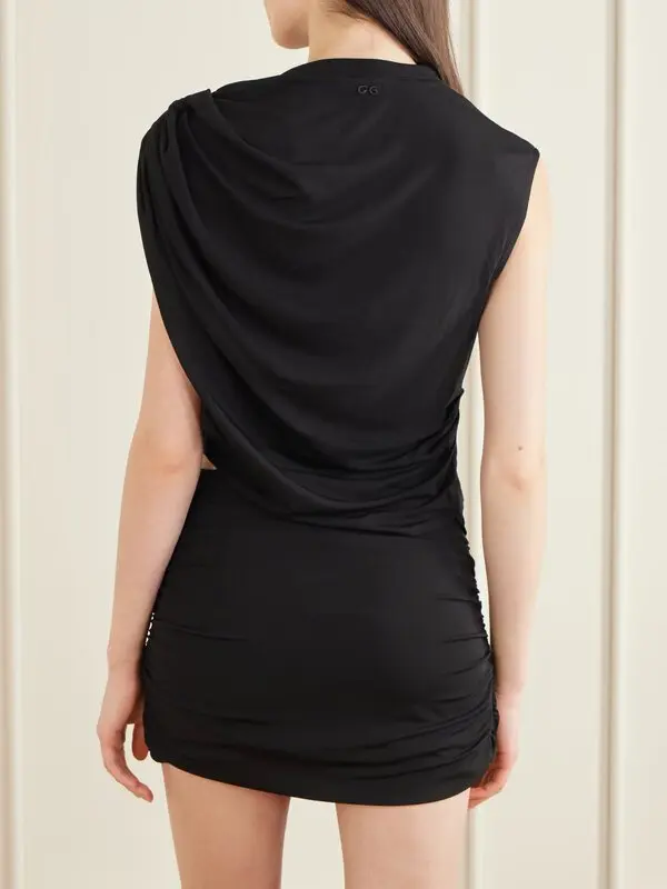 Cult Gaia Celene Pleated Crepe Top - Black