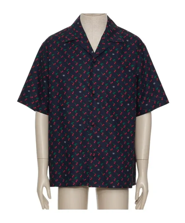 Valentino Garavani Cherry Printed Button-up Shirt - Black