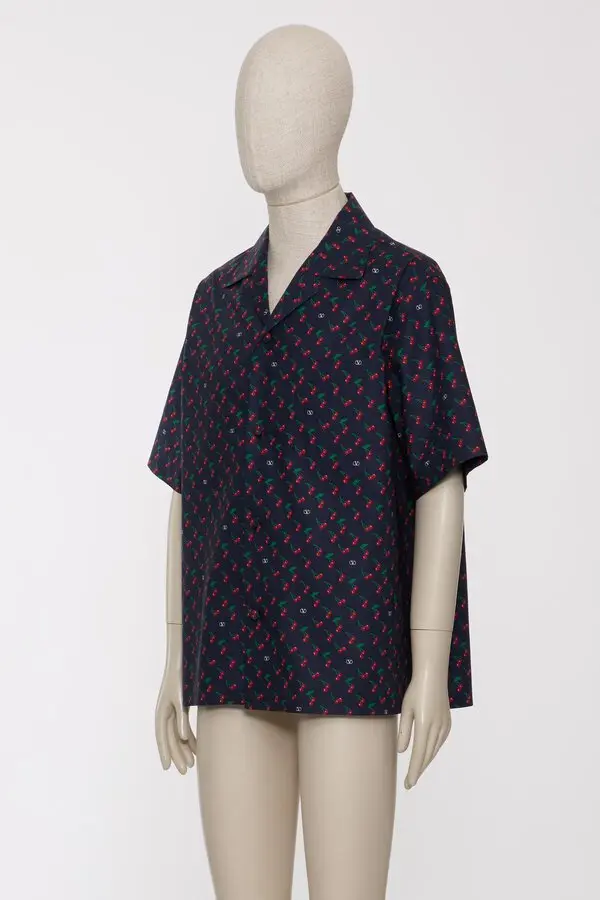 Valentino Garavani Cherry Printed Button-up Shirt - Black
