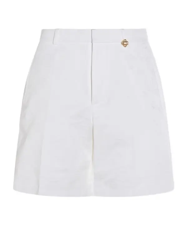 Casablanca Monogram Pleated Shorts - White