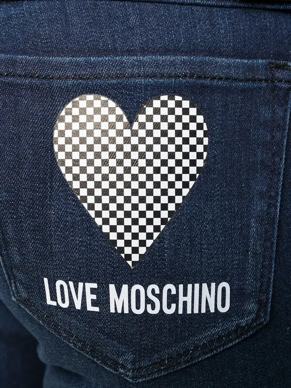 Moschino Belt Loop Jeans With Heart Detail