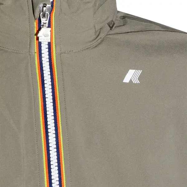 K-WAY Striped Zip Stand-collar Jacket - Black