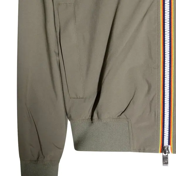 K-WAY Striped Zip Stand-collar Jacket - Black