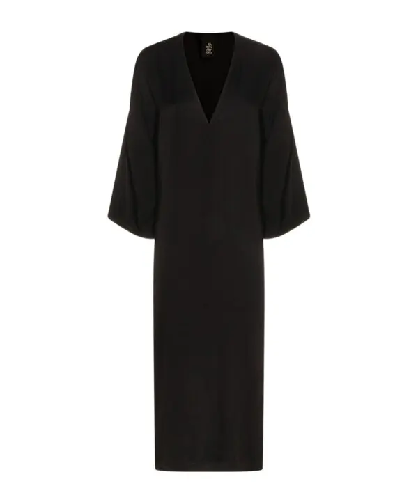 THOM KROM Maxi Dress With V-neck And Three-quarter Sleeves