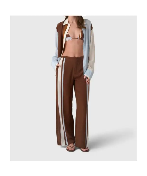 SIR. Striped Wide-leg Trousers - Metro