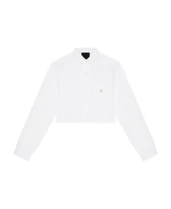 Givenchy Logo Plaque Collared Shirt - White