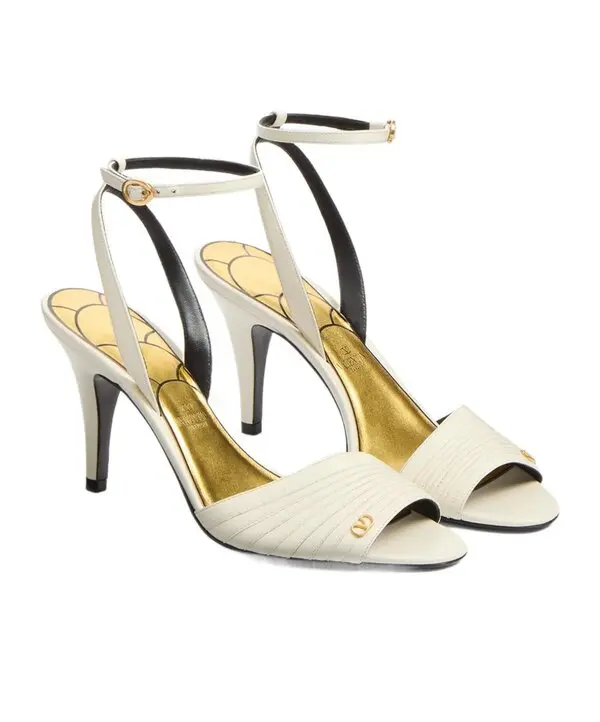Valentino Garavani Ladycrush Ankle-strap Sandals - Ivory