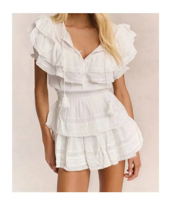 LoveShackFancy Liv Ruffled Mini Dress