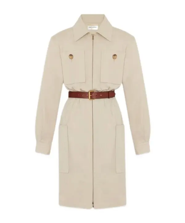 Saint Laurent Saharienne Belted Dress