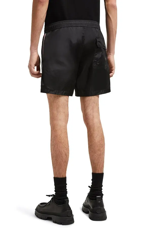 Moncler Logo Patch Boxer Swim Shorts