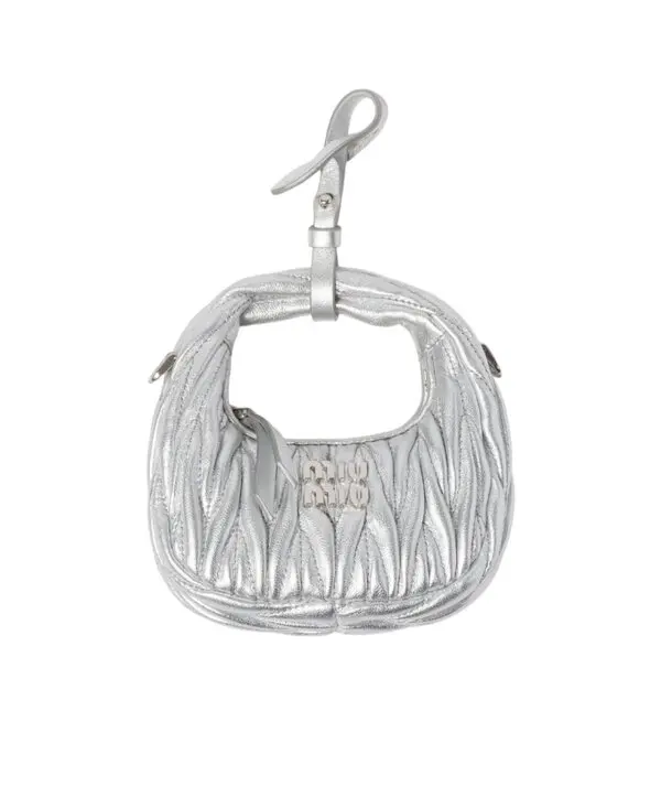 Miu Miu Wander Matelassé Nappa Leather Micro Hobo Bag