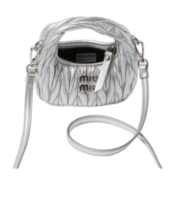 Miu Miu Wander Matelassé Nappa Leather Micro Hobo Bag