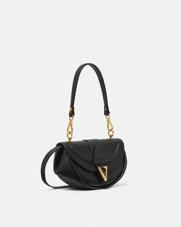 Versace Virtus Small Shoulder Bag - Black