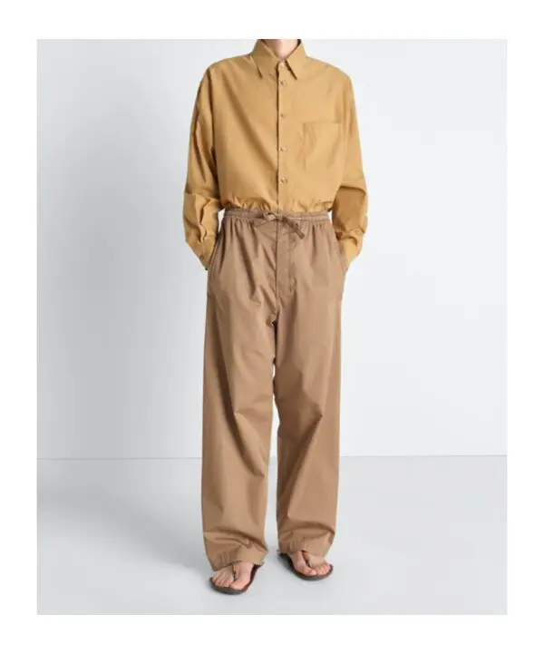 LEMAIRE Relaxed Fit Pyjama Pants With Drawstring - Cappuccino