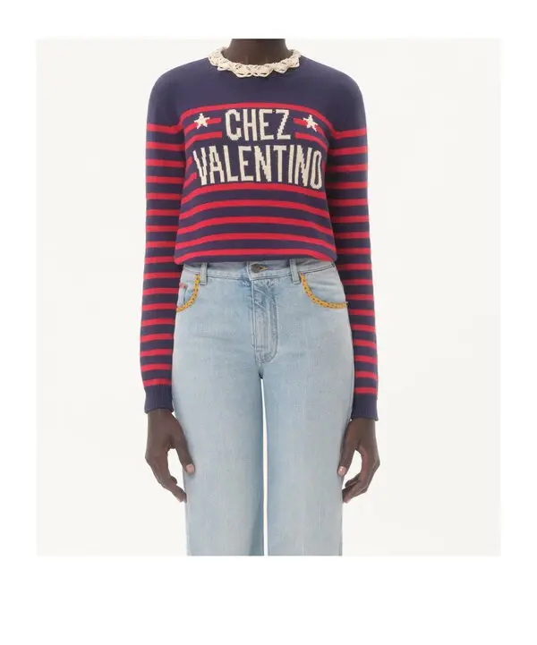 Valentino Garavani Chez " Striped Knit Jumper