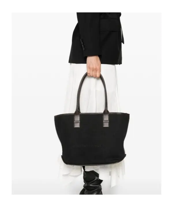 Hogan Double Handle Tote Bag - Black/brown