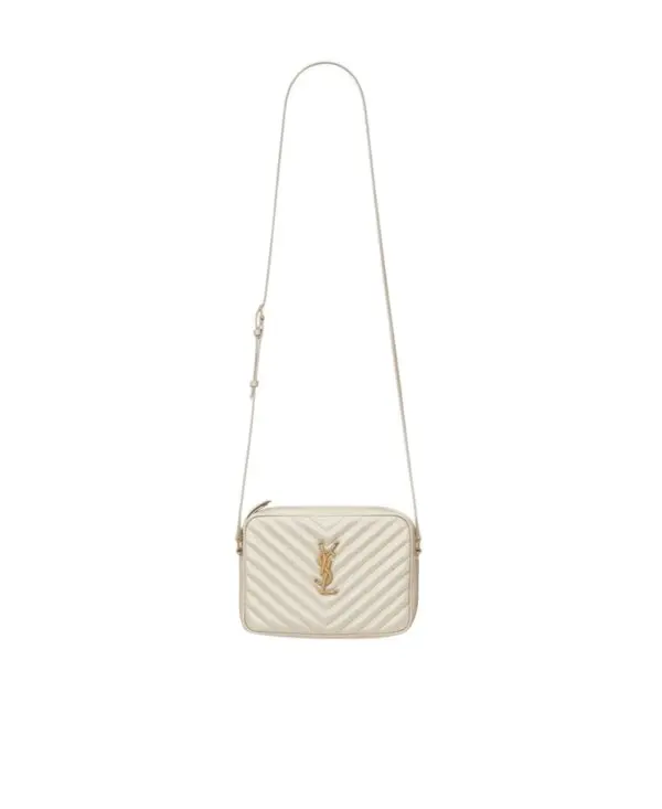 Saint Laurent Lou Zip-up Quilted Crossbody Bag - Crema Soft