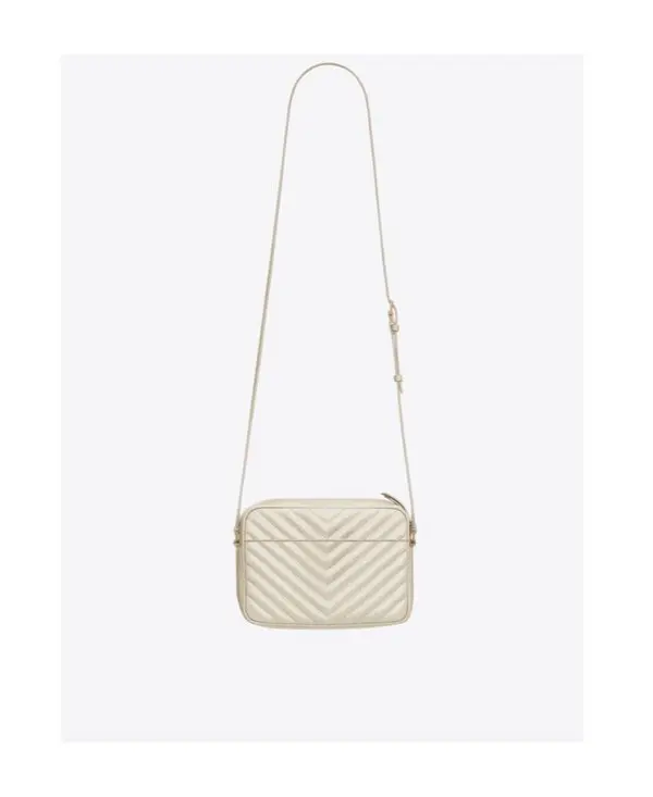 Saint Laurent Lou Zip-up Quilted Crossbody Bag - Crema Soft