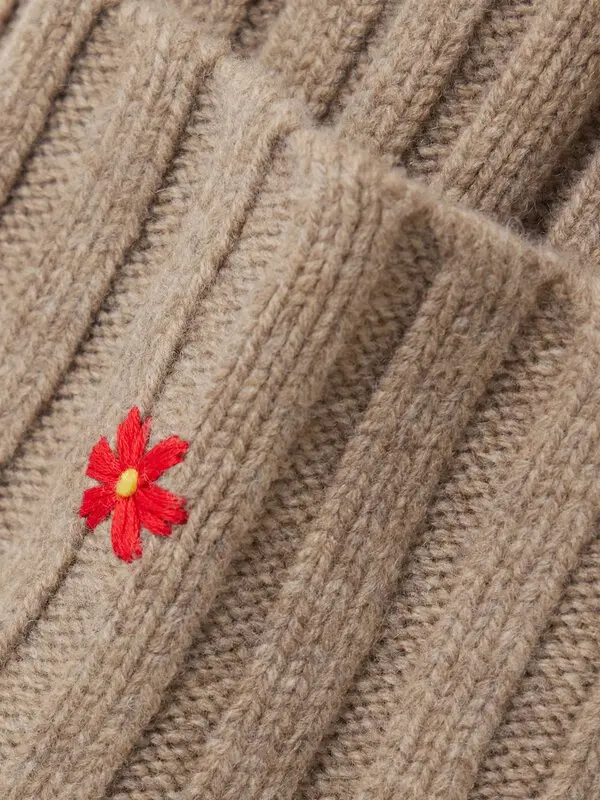 Tory Burch Crewneck Knitted Jumper With Embroidered Side Slits